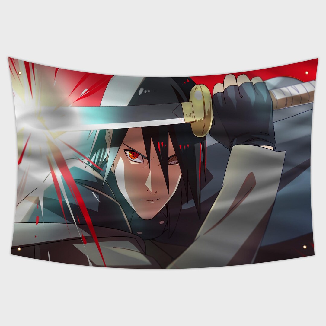Sasuke Uchiha Anime 3x5ft Flag Tapestrie Sasuke Uchiha Anime Flag ...