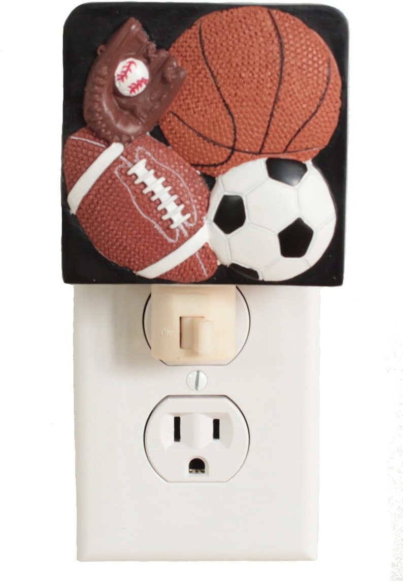 Sports Table Lamp With Matching Night Light - Fantastic Hand Painted ...