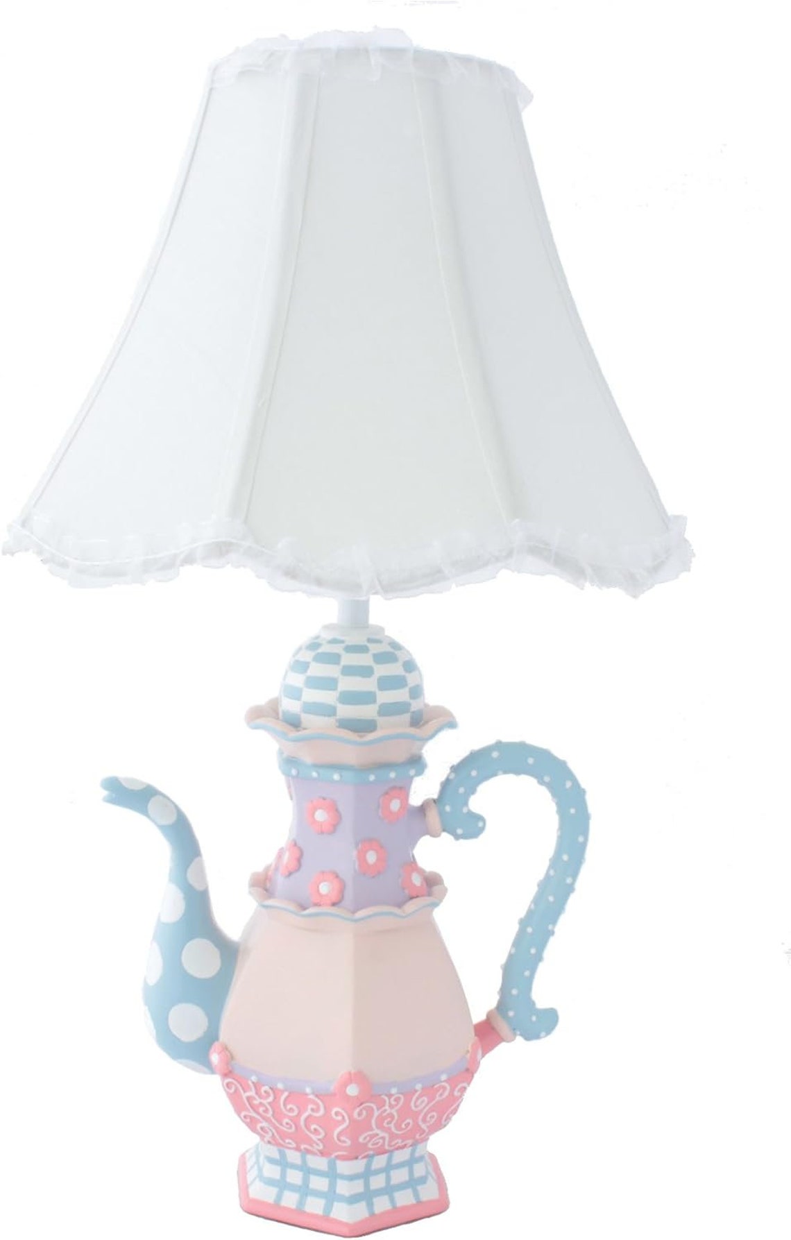 Bright Lights Adorable Teapot Table Lamp - Fantastic Hand Painted ...