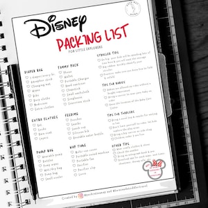 Printable Theme Park Packing List - Etsy