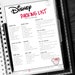 Printable Theme Park Packing List - Etsy