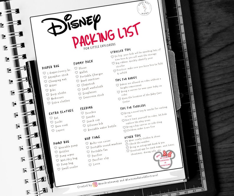 Printable Theme Park Packing List - Etsy