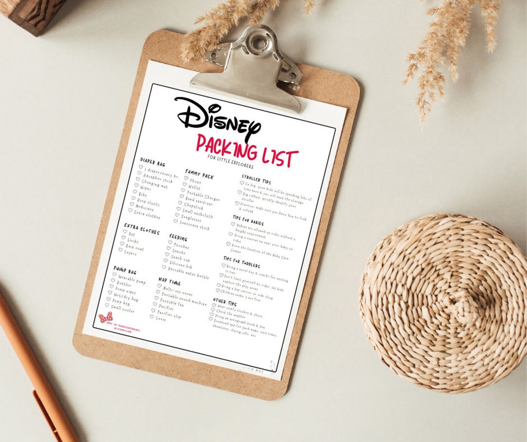 Customizable Theme Park Packing List | Travel Agent List - Etsy