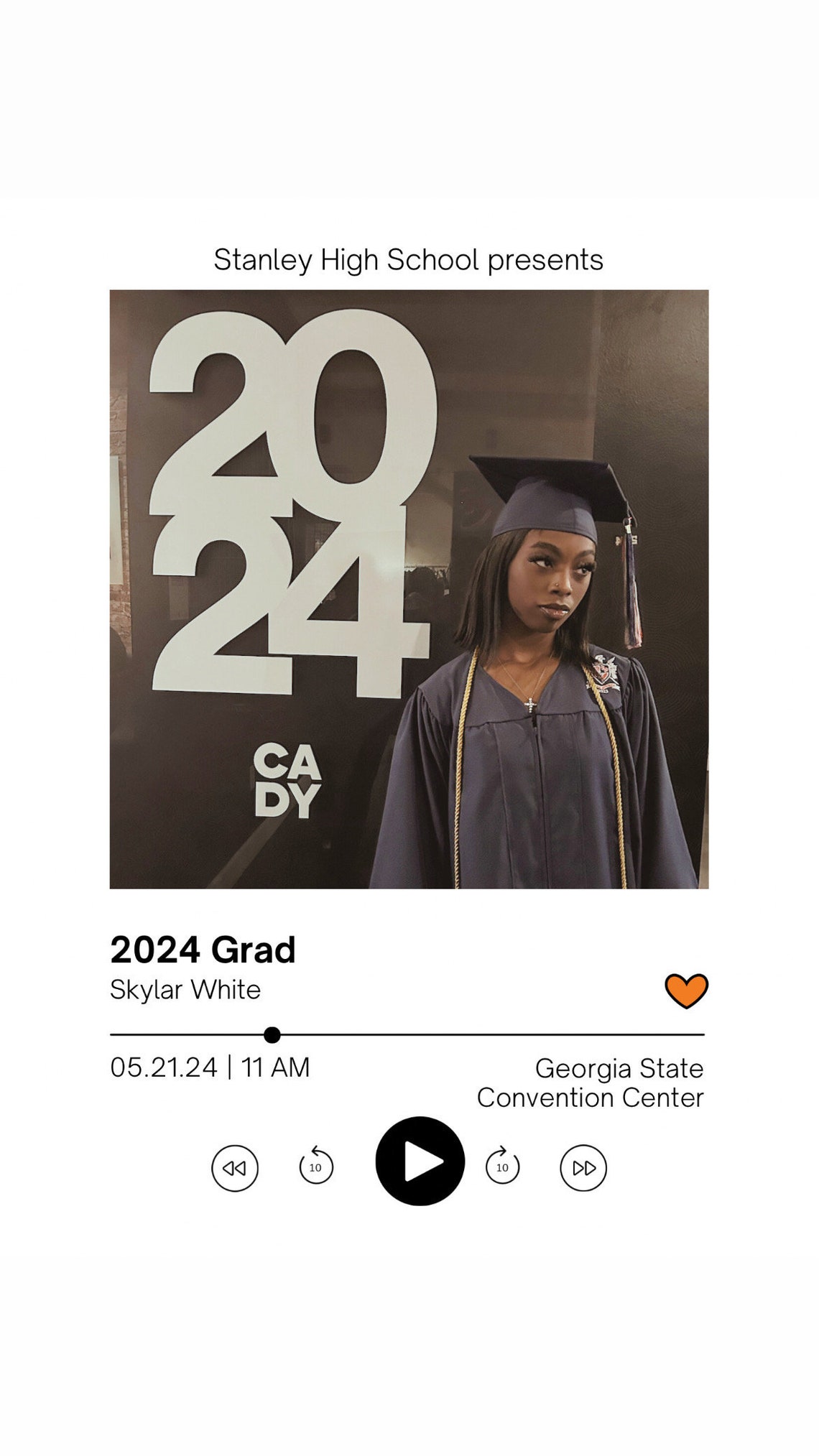 Graduation Party Invitation & Photo Music Invitation, Minimalist ...