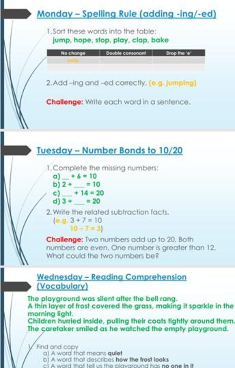 Year 3 Morning Work – 6 Weeks | No-prep English & Maths | UK Curriculum ...