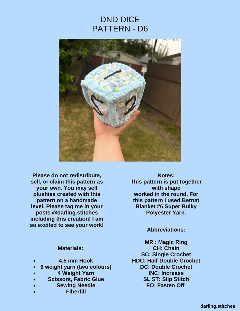 D6 Dice Crochet Pattern - Etsy