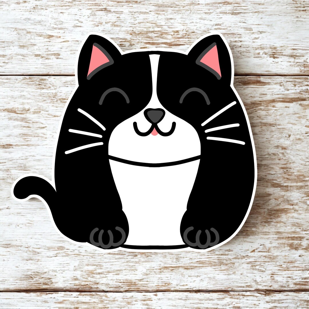Sticker | Tuxedo Kitty - Etsy