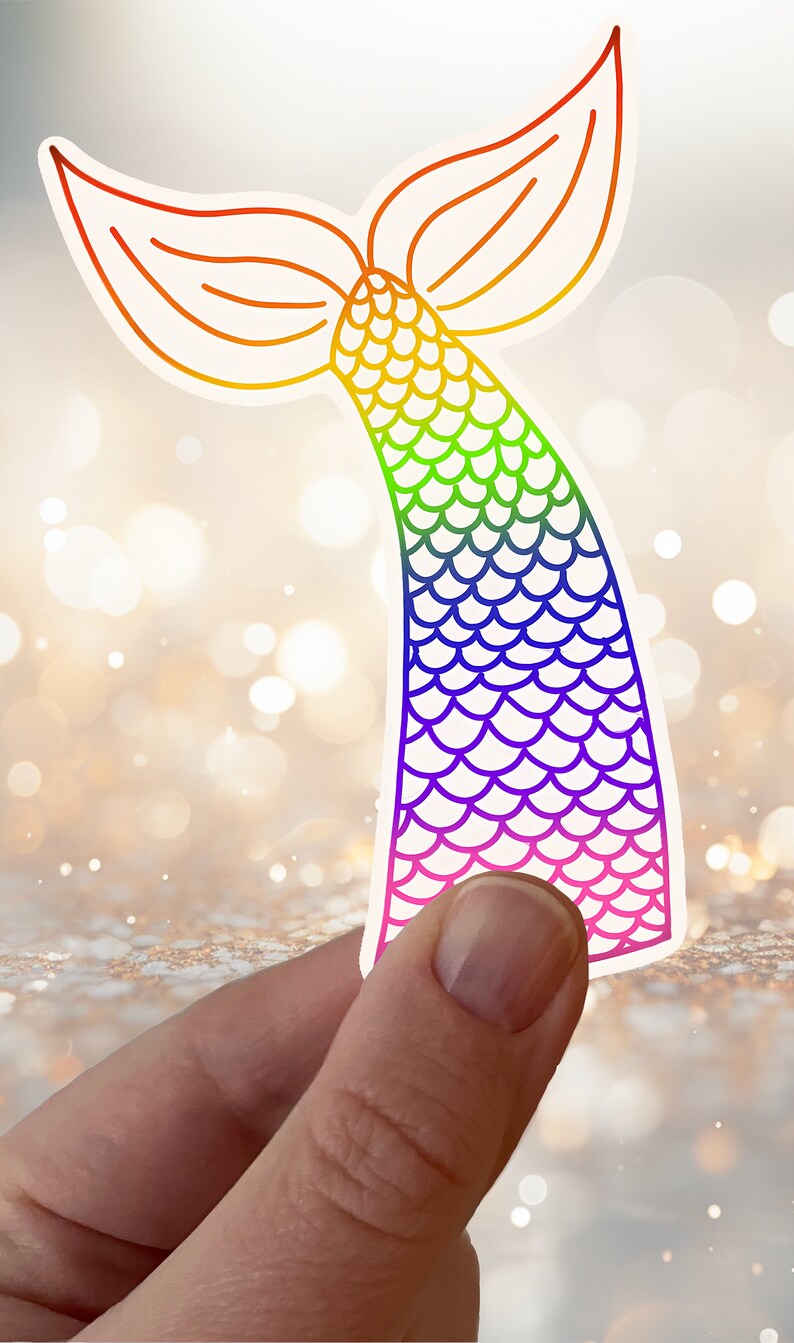 Rainbow Mermaid Tail | Sticker - Etsy