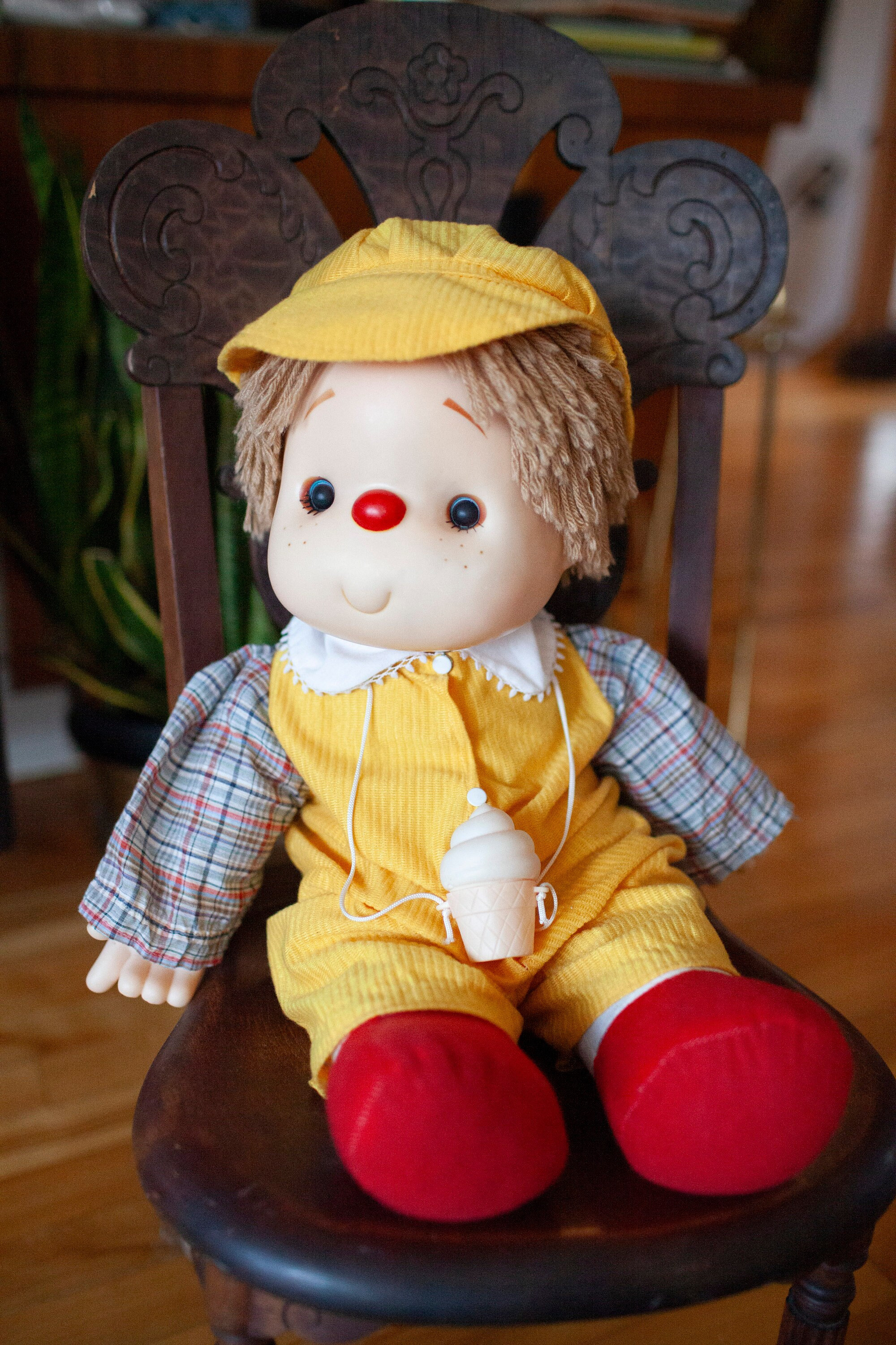 Vintage XL 24 Inch 1980s Ice Cream Doll, Yellow Boy Ice Cream Doll ...
