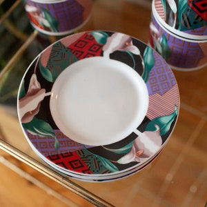 1980s Gallery by Inhesion Art Deco Revival 4 Coffee Cups and Saucers ...