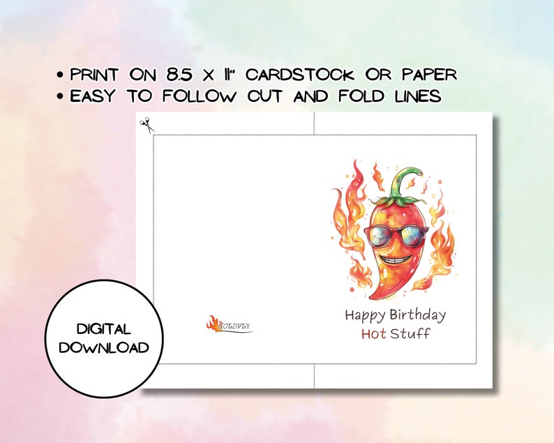 Hot Stuff Digital Birthday Card L Funny Pepper Design Greeting Postcard ...