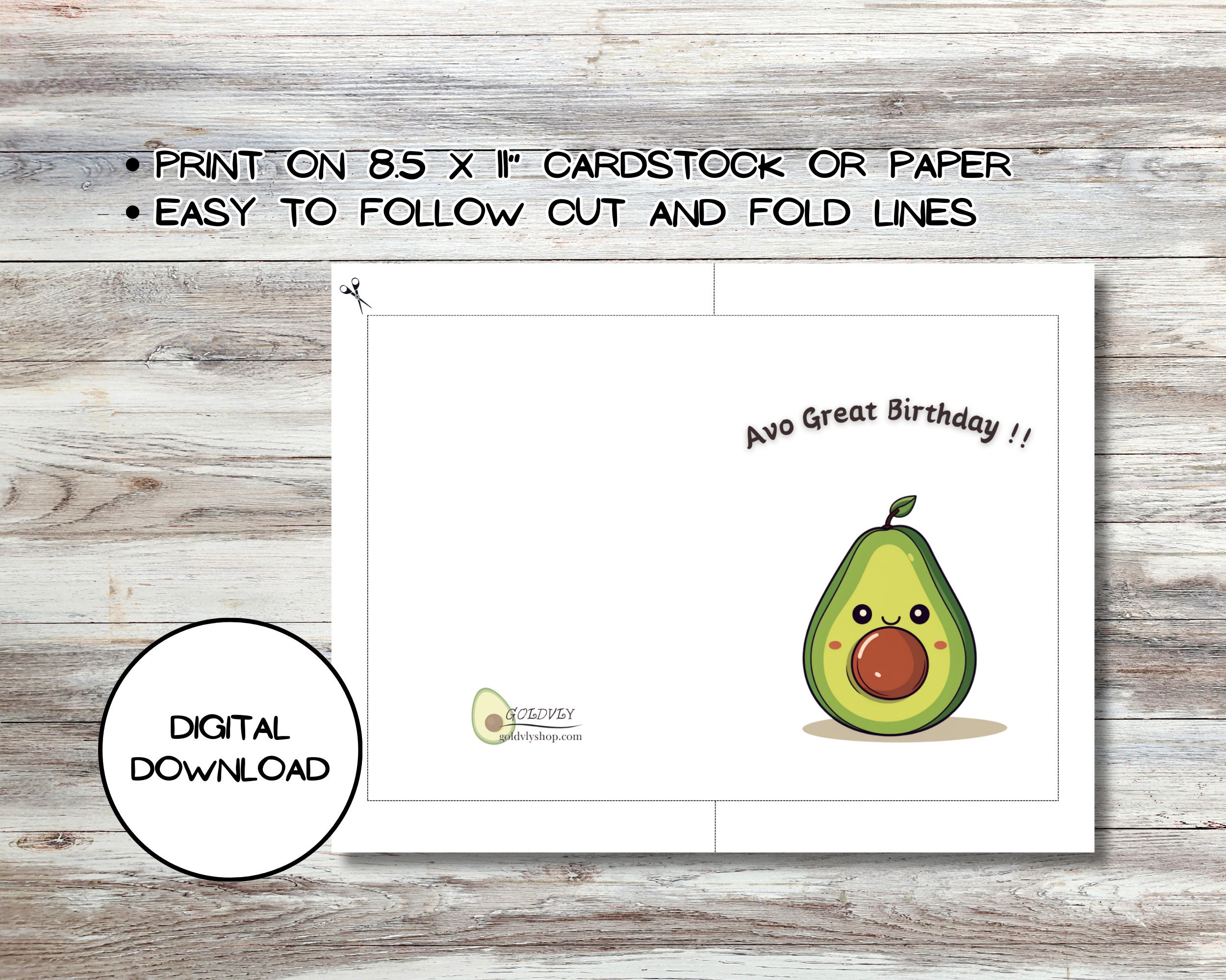 5 Printable Birthday Card Set L Cute Birthday Message L Envelop ...