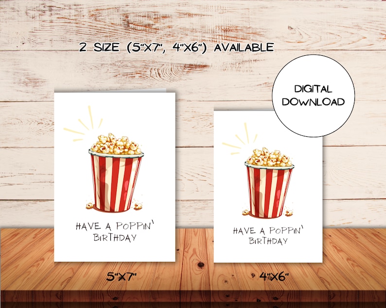 Have a Poppin' Birthday Fun Digital Card L Printable Happy Greeting ...