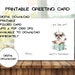 Cute Puppy Gift Happy Birthday Card L Printable Funny Animal Greeting ...