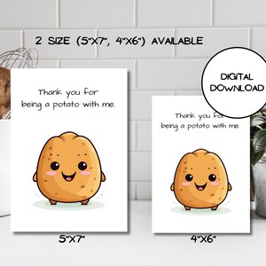 Printable Ugly Potato Greeting Card L Being a Potato With Me L Digital ...