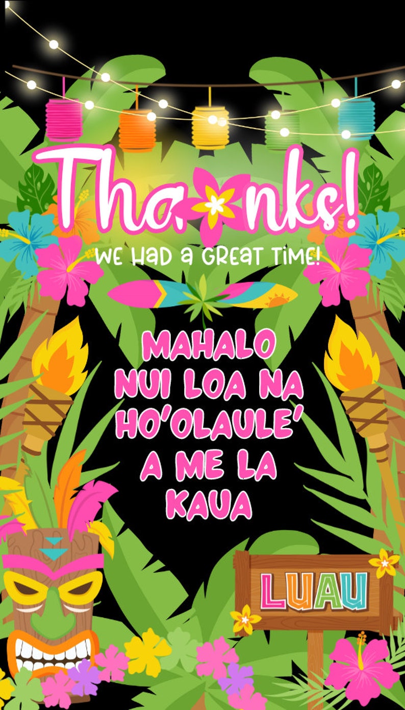 Luau Birthday Invitation Aloha Hawaii Birthday Theme Invitation Beach ...