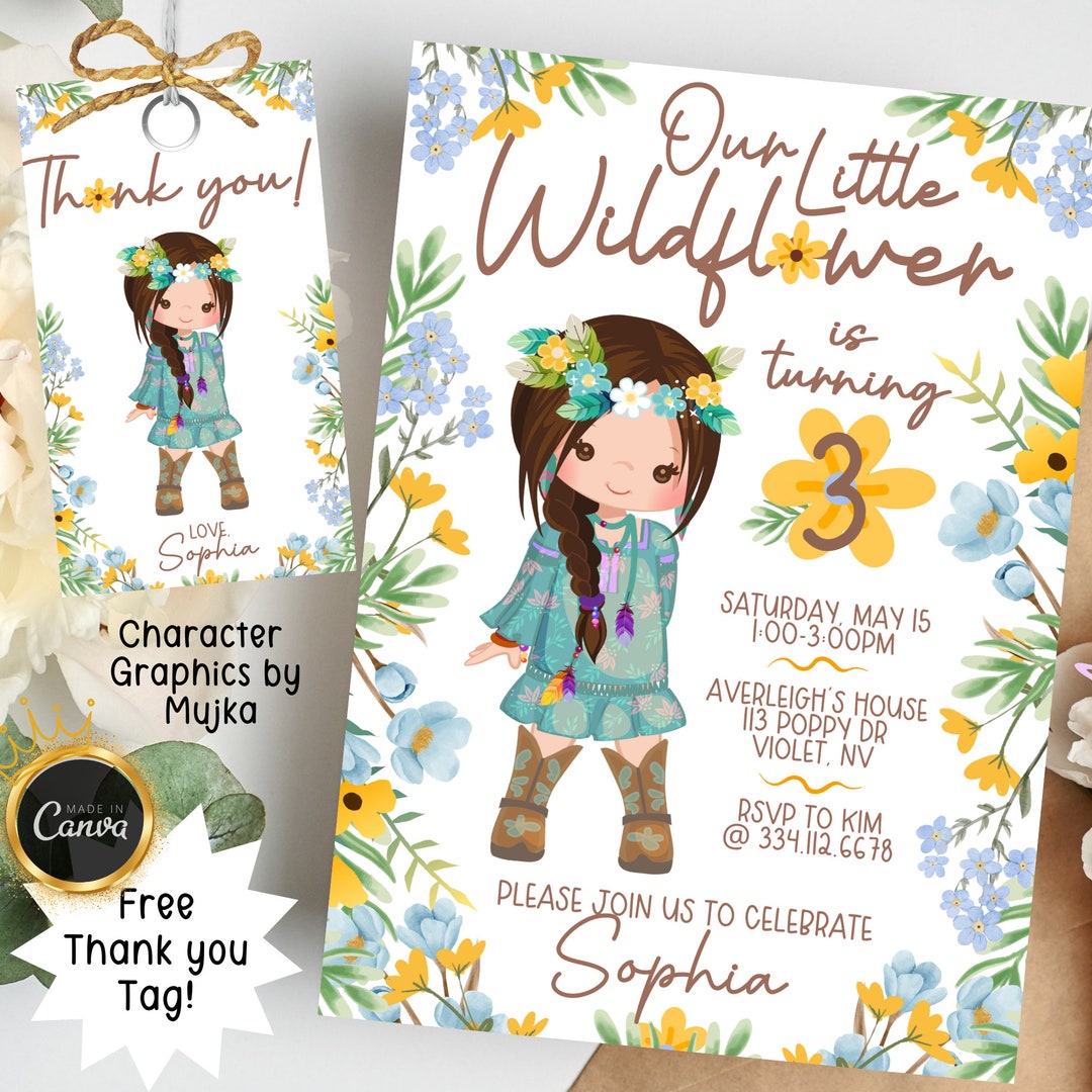 Wildflower Birthday Invitation Our Little Wildflower Theme With ...