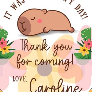 Capybara Birthday Invitation Capybara Celebration Jungle Theme Baby ...
