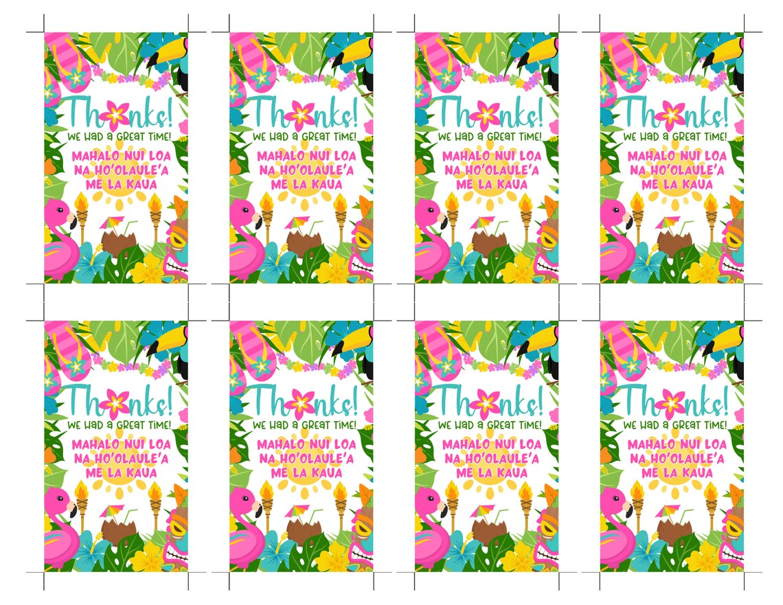 Aloha Luau Hawaiian Birthday Invitation With Flamingo, Bird, Flipflops ...