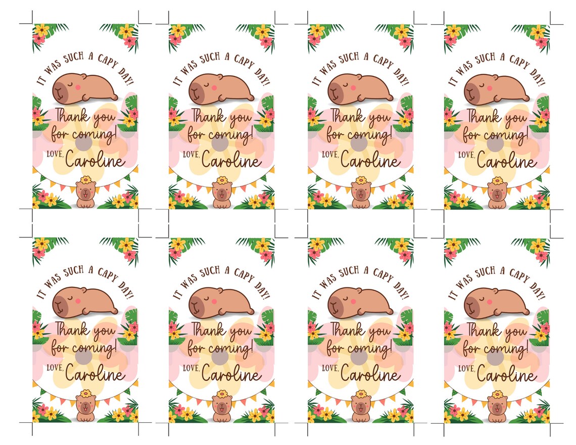 Capybara Birthday Invitation Capybara Celebration Jungle Theme Baby ...