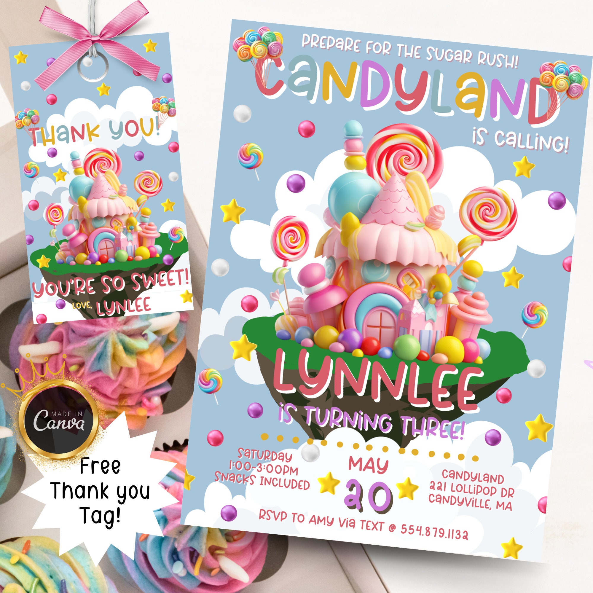 Candyland Birthday Invitation Sweets and Candy Theme Birthday Candy ...