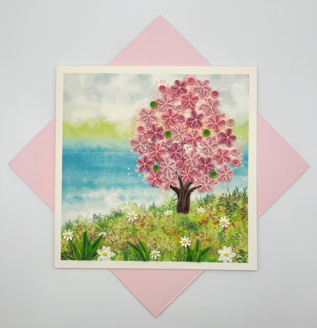 Handmade Sakura Pink Blossom Card - Etsy