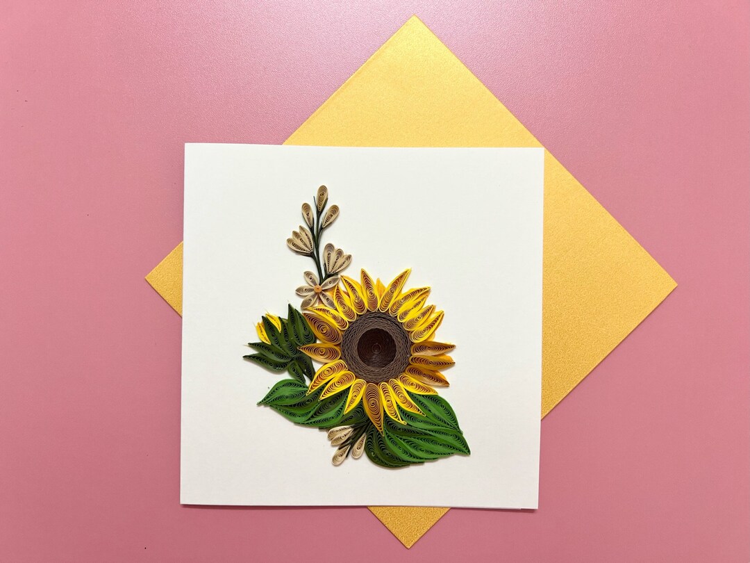 Handmade Sunflowers Card - Etsy