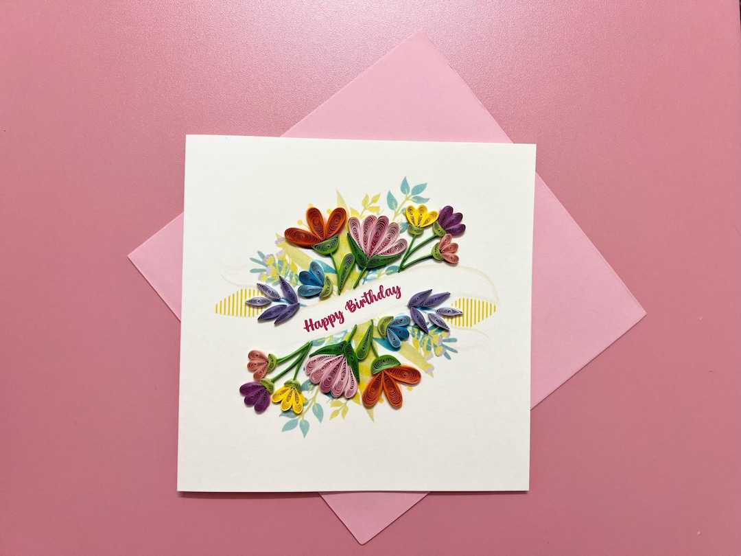Handmade Birthday Card - Unique Happy Birthday Design - Personalized ...