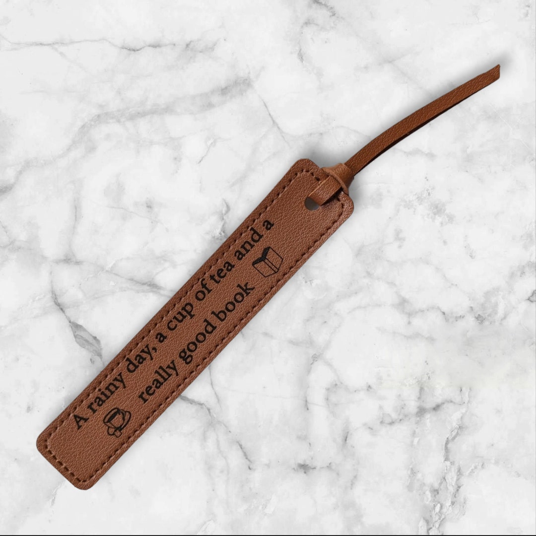 Engraved Leather Bookmark - Etsy