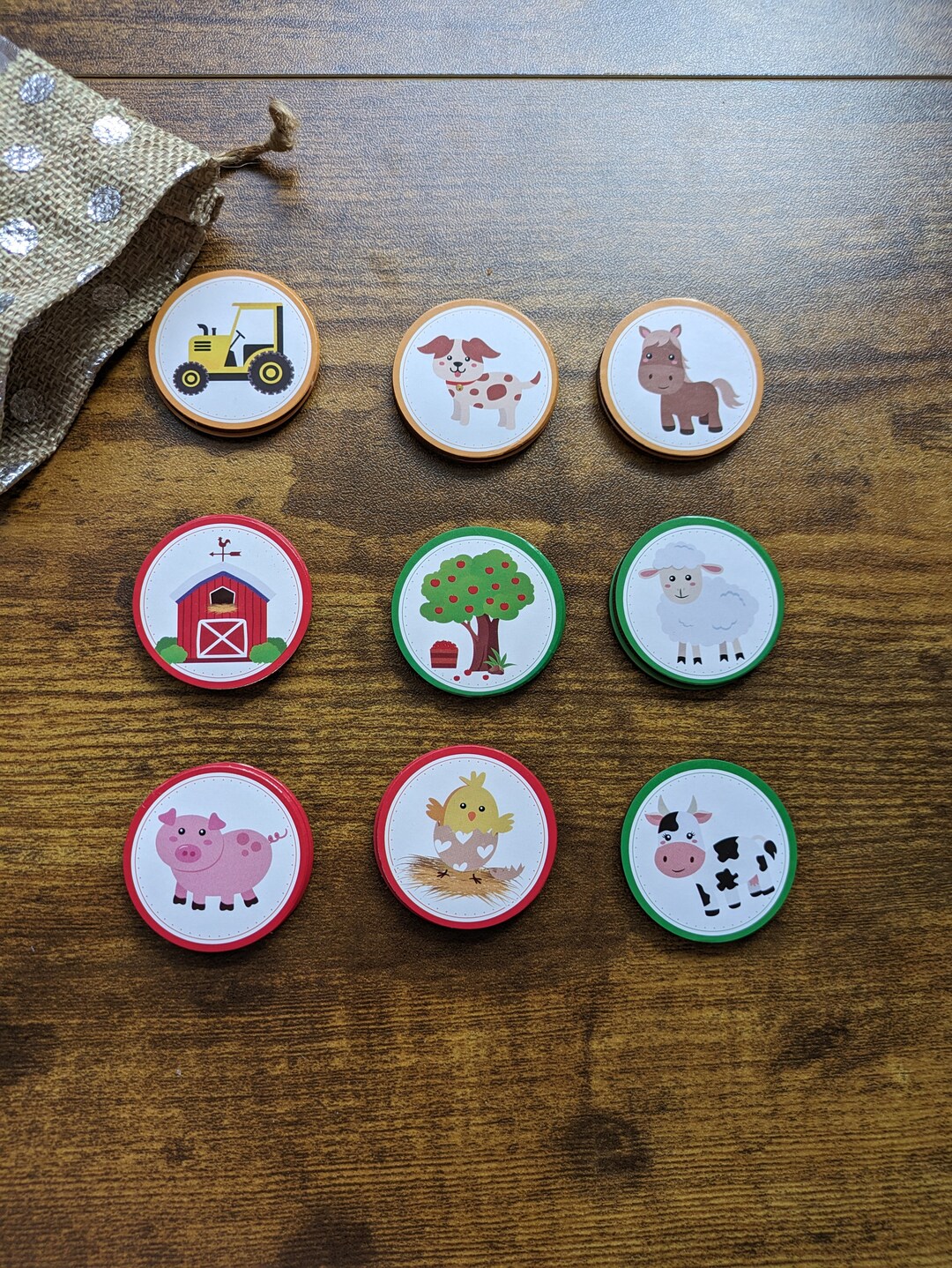 Memory Match Game - on the Farm - Etsy