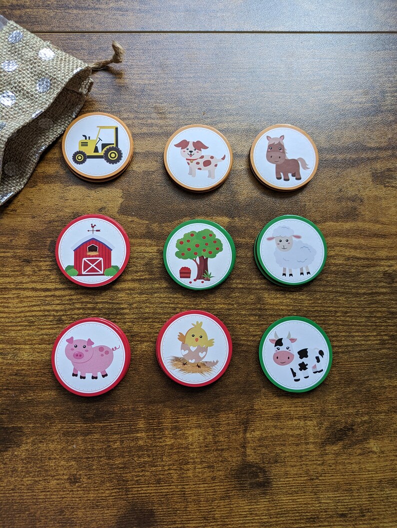 Memory Match Game - on the Farm - Etsy