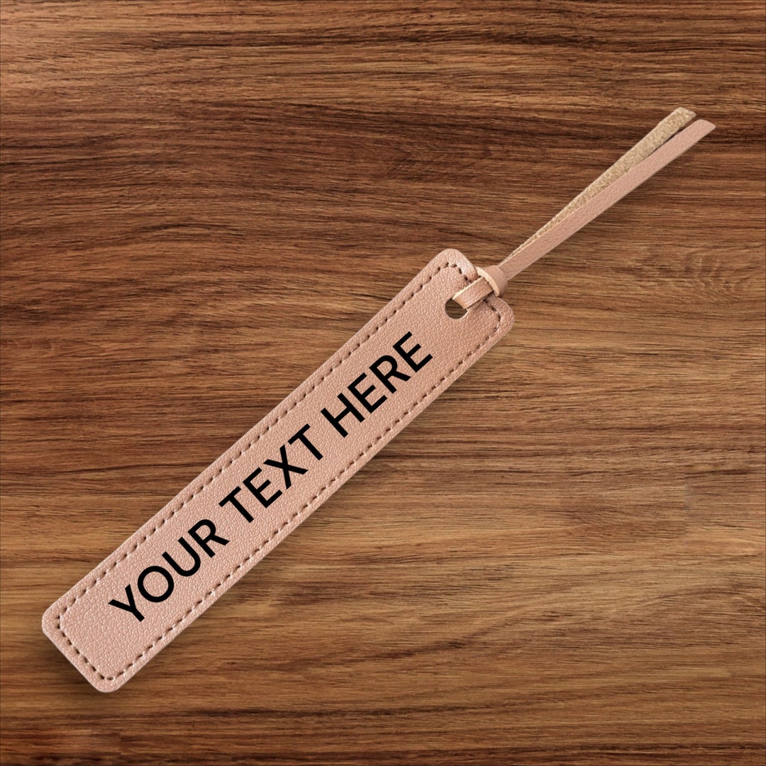 Customized Leather Bookmark - Add Own Text - Etsy