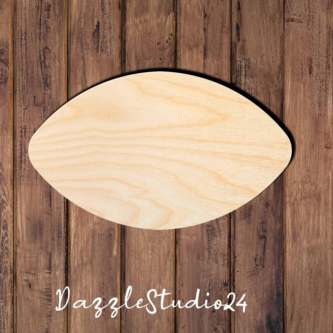 Plain Football Wood Cutout-unfinished DIY Craft Blank-sports Decor-game ...