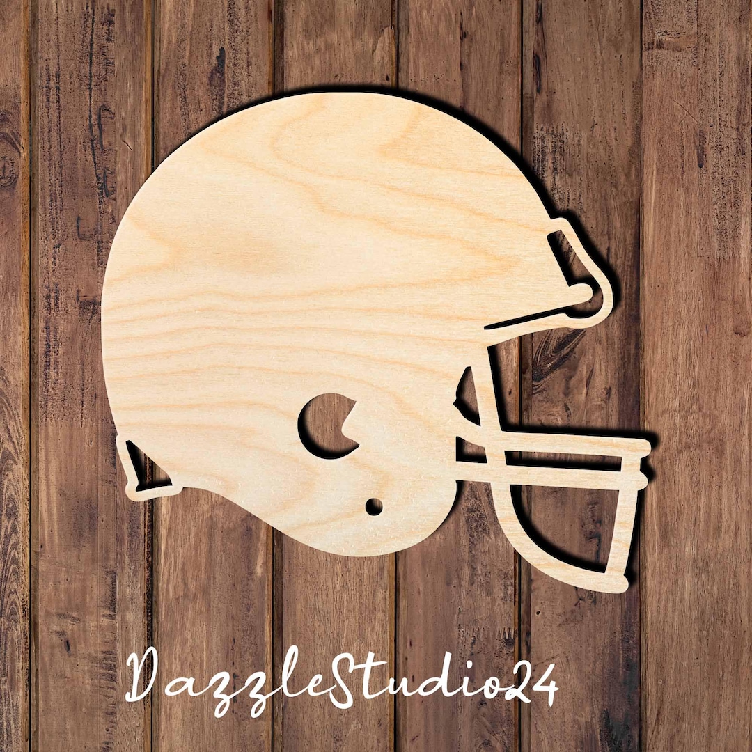 Large Football Helmet Cutout-unfinished Wood Blank-diy Sports Wall Sign ...
