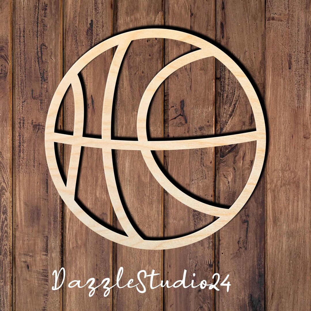 Basketball 004DS Shape- Laser Cut- Unfinished Wood Sports Cutout for ...