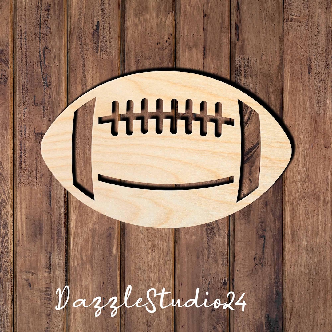 Kids Football Wood Cutout-diy Kids Craft Blank-football Party Favor ...