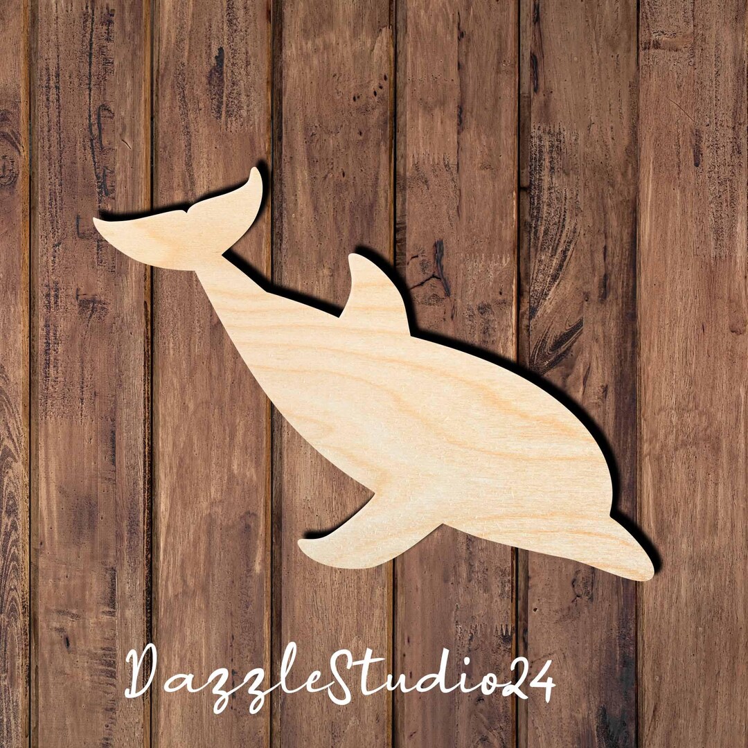 Dolphin 02DS Wood Cutout | Laser Cut |craft/party Supplies |sea Life ...