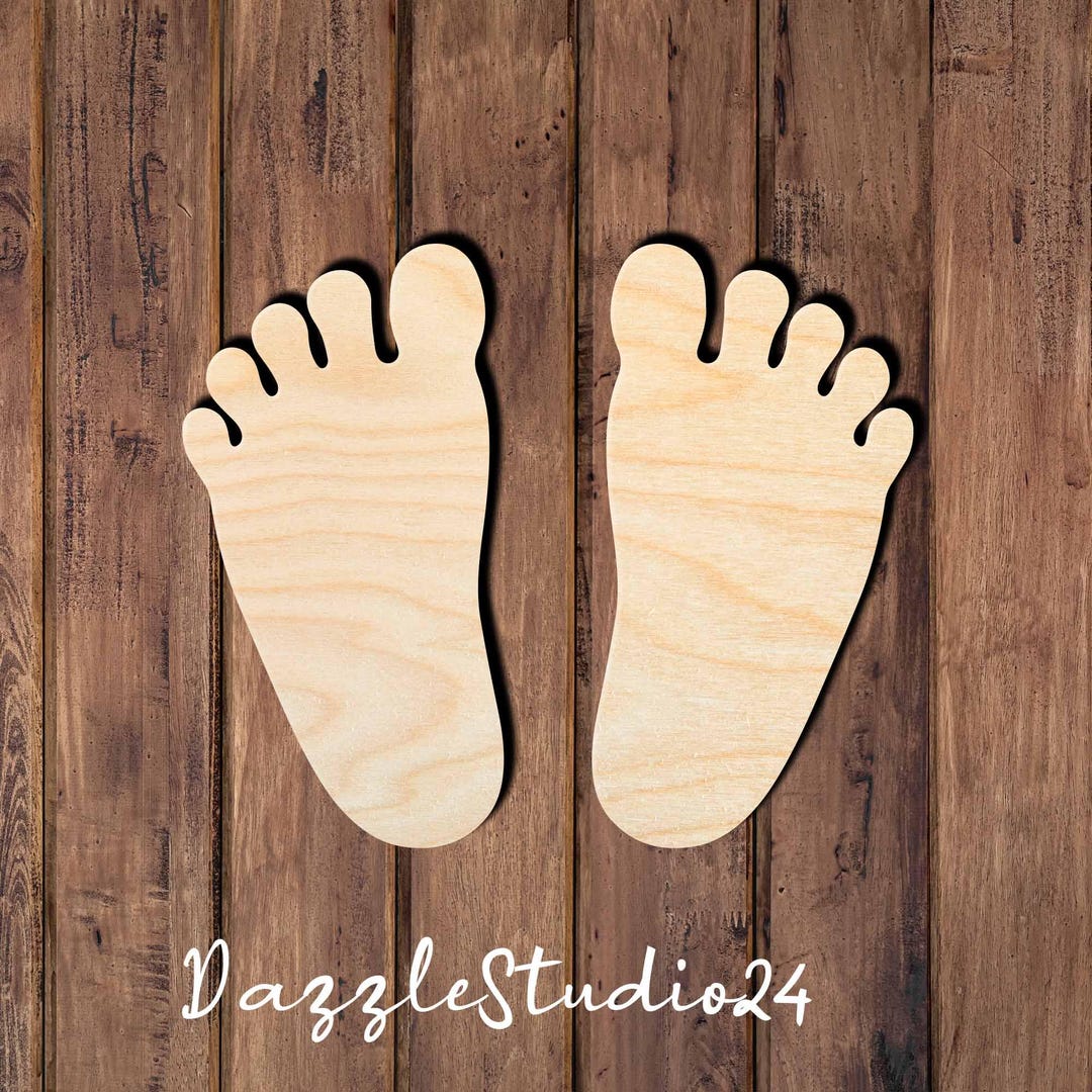 Baby Feet Wood Cutouts – Unfinished Plywood for DIY Crafts.01 - Etsy