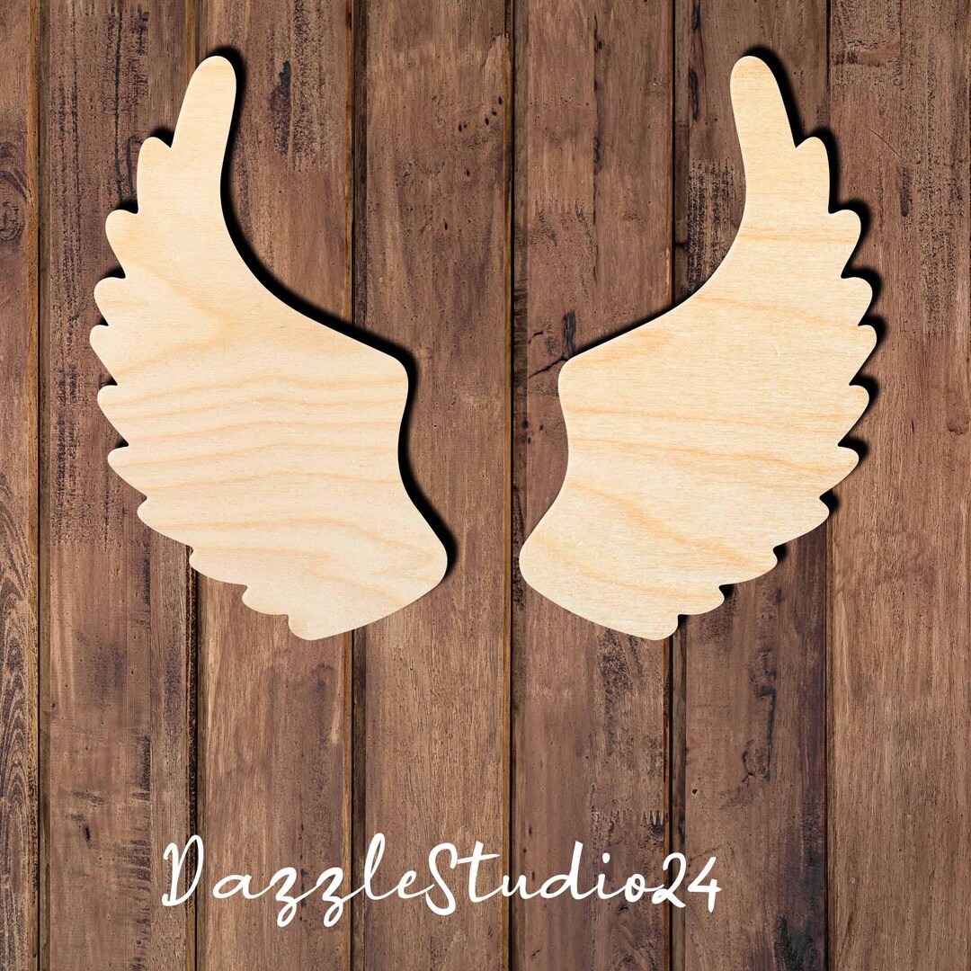 Angel Wings 006DS Wood Cut Out |personalized | Laser Cut | Home Decor ...
