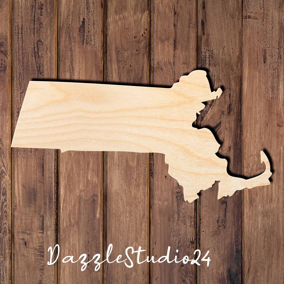 Massachusetts State DS Wood Cut Out |personalized | Laser Cut | Home ...