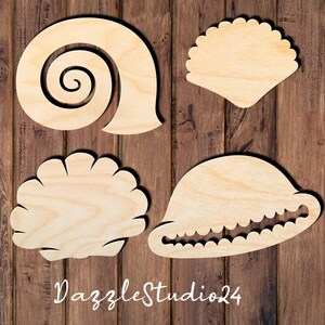 Seashell Wood Cutout, DIY Coastal Decor.10 - Etsy