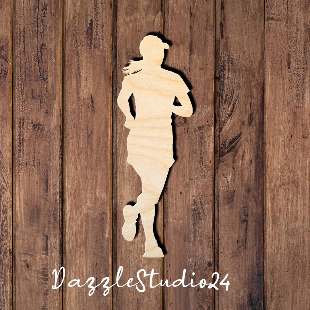 Female Runner 002 DS Wood Cut Out |personalized | Laser Cut | Home ...