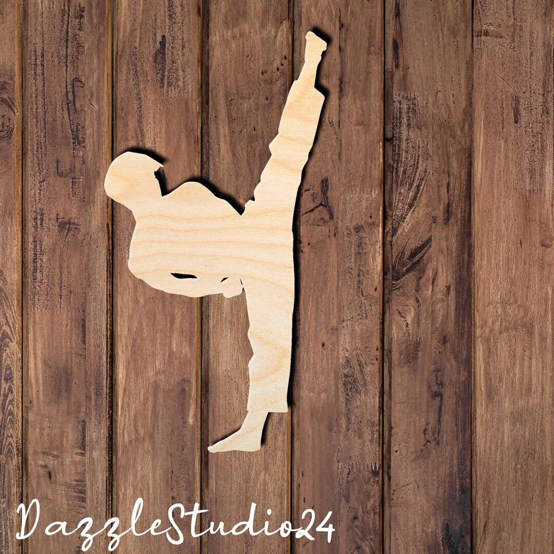 Karate Kicking 01DS Wood Cut Out |personalized | Laser Cut | Home Decor ...