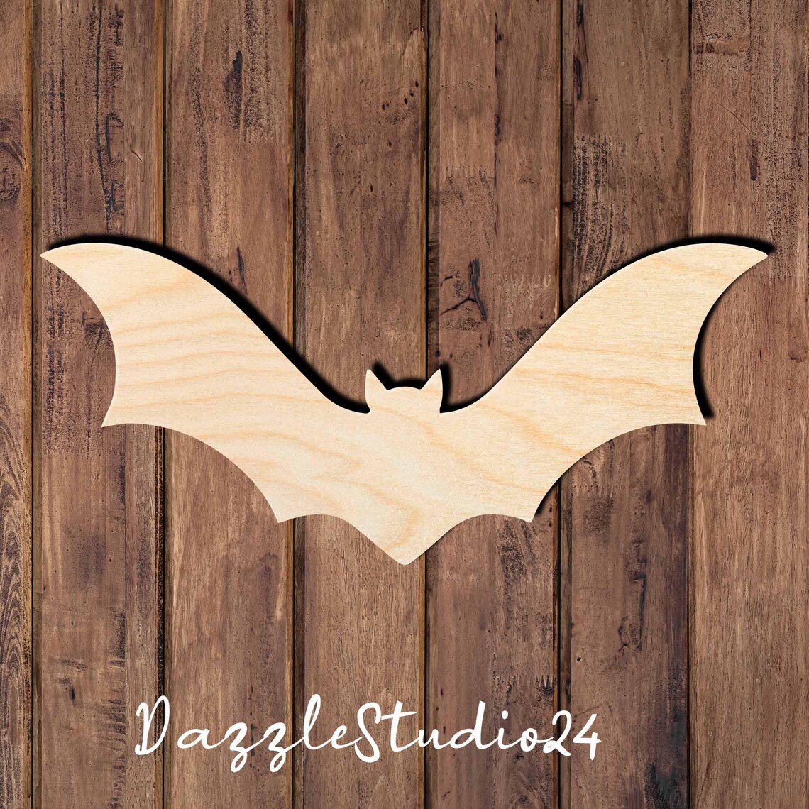 Flying Bat Wood Cutout -large Wooden Bat Cutout – Halloween Wall Decor ...