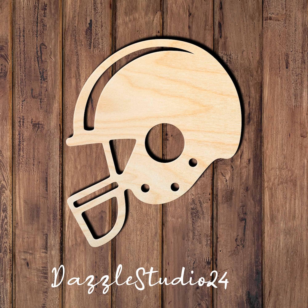 Football Helmet Wood Cutout-unfinished DIY Craft Blank-sports Wall ...