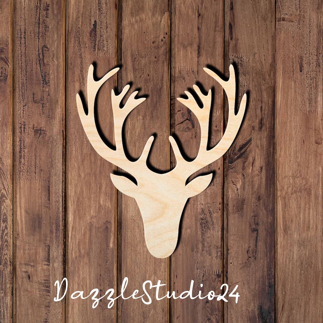 Deer Antler Head Wood Cut Out-hunting & Sporting Wall Decor.002 - Etsy