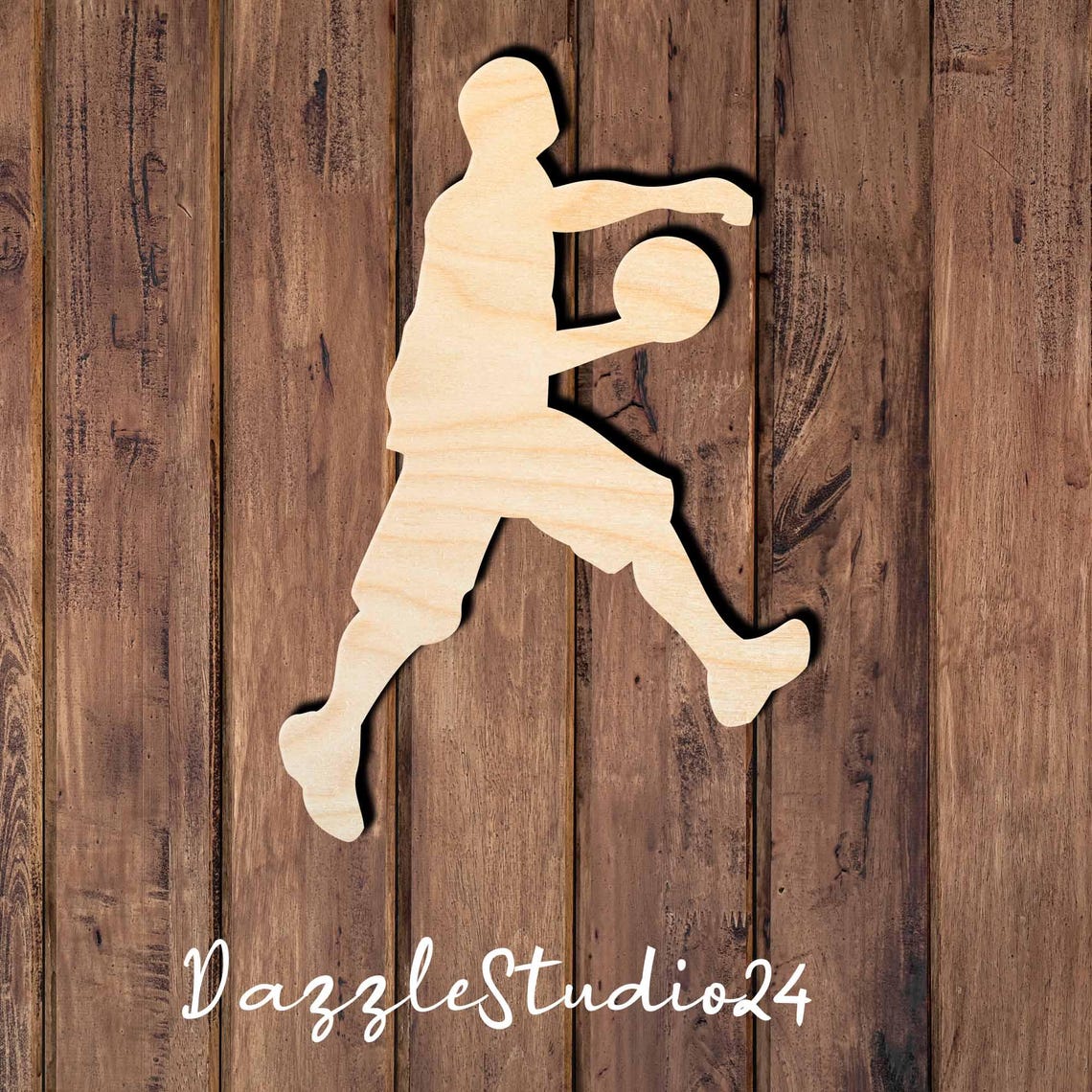 Basketball Player Wood Cutout-slam Dunk Silhouette-sports Wall Decor ...