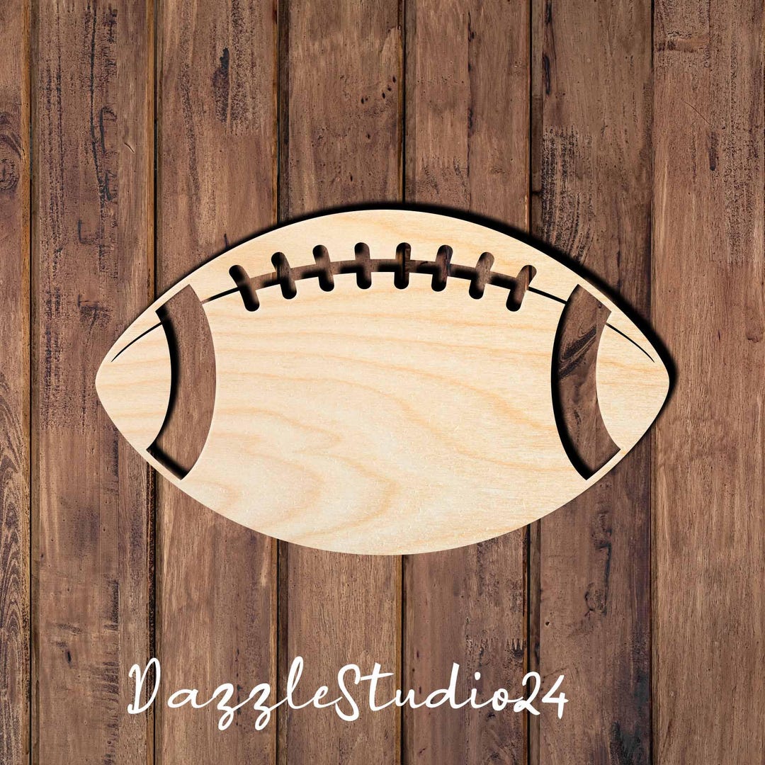Football Wood Cutout-unfinished DIY Craft Blank-football Shape Decor ...