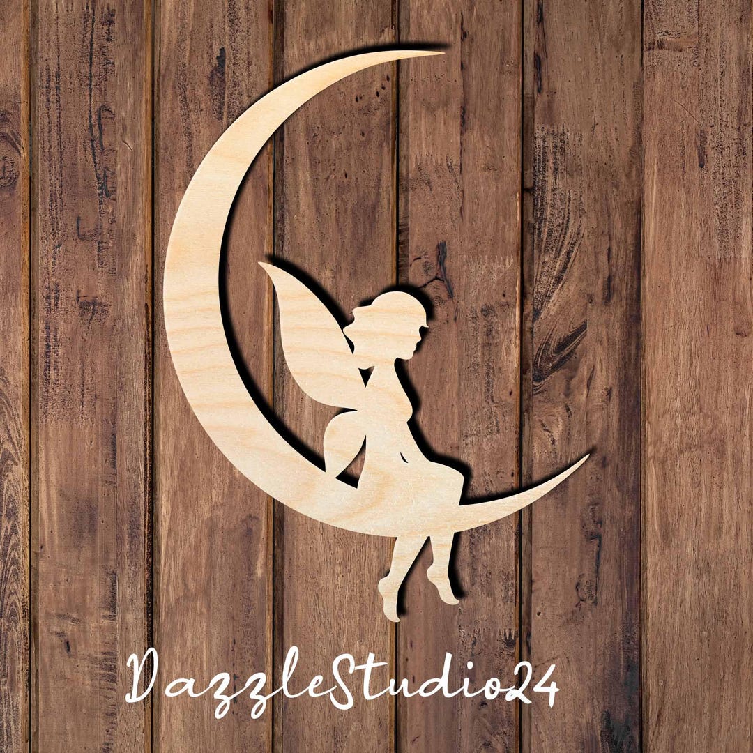 Fairy Moon 001ds-moon Cutout With Fairy–crescent Moon Shapes for ...