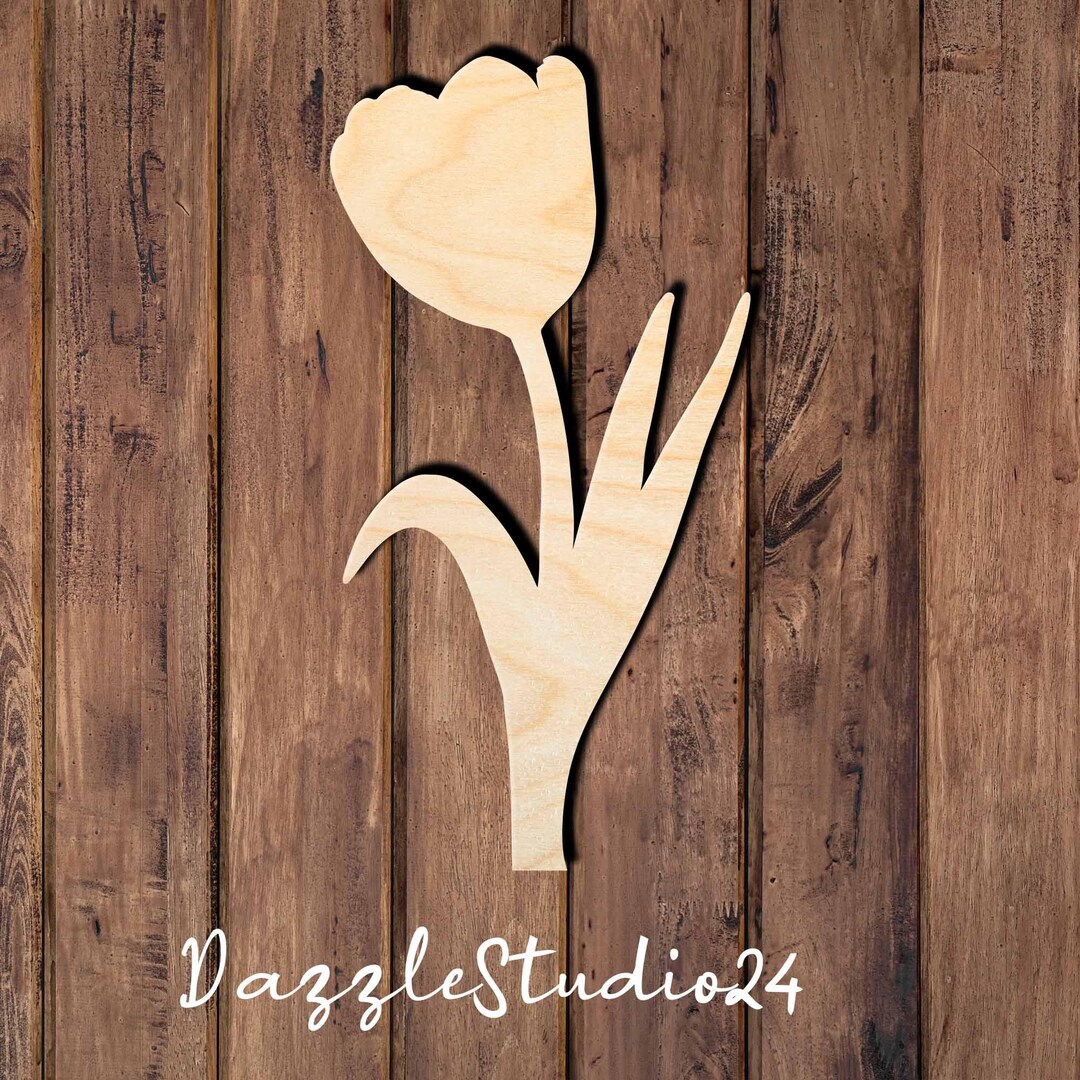 Tulip 005DS Wood Cut Out |personalized | Laser Cut | Home Decor | Gift ...